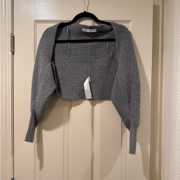 Zara | Sweaters | Zara Gray Shrug Sweater With Open Front Design | Poshmark